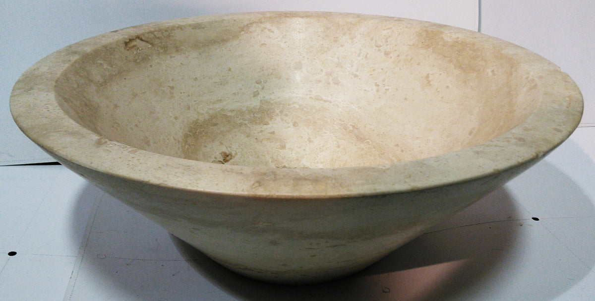 Light Beige Travertine Cone Shaped Vessel Sink – 1076 Flooring Cabinets